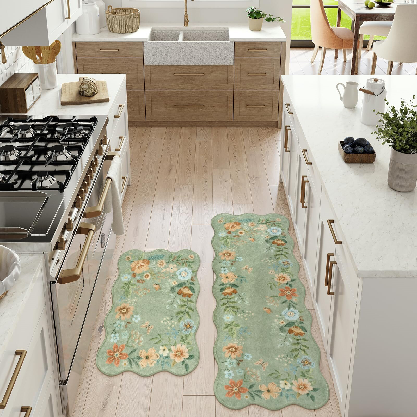 OLHAV Anti Fatigue Kitchen Runner Rugs 2 piece | Wayfair