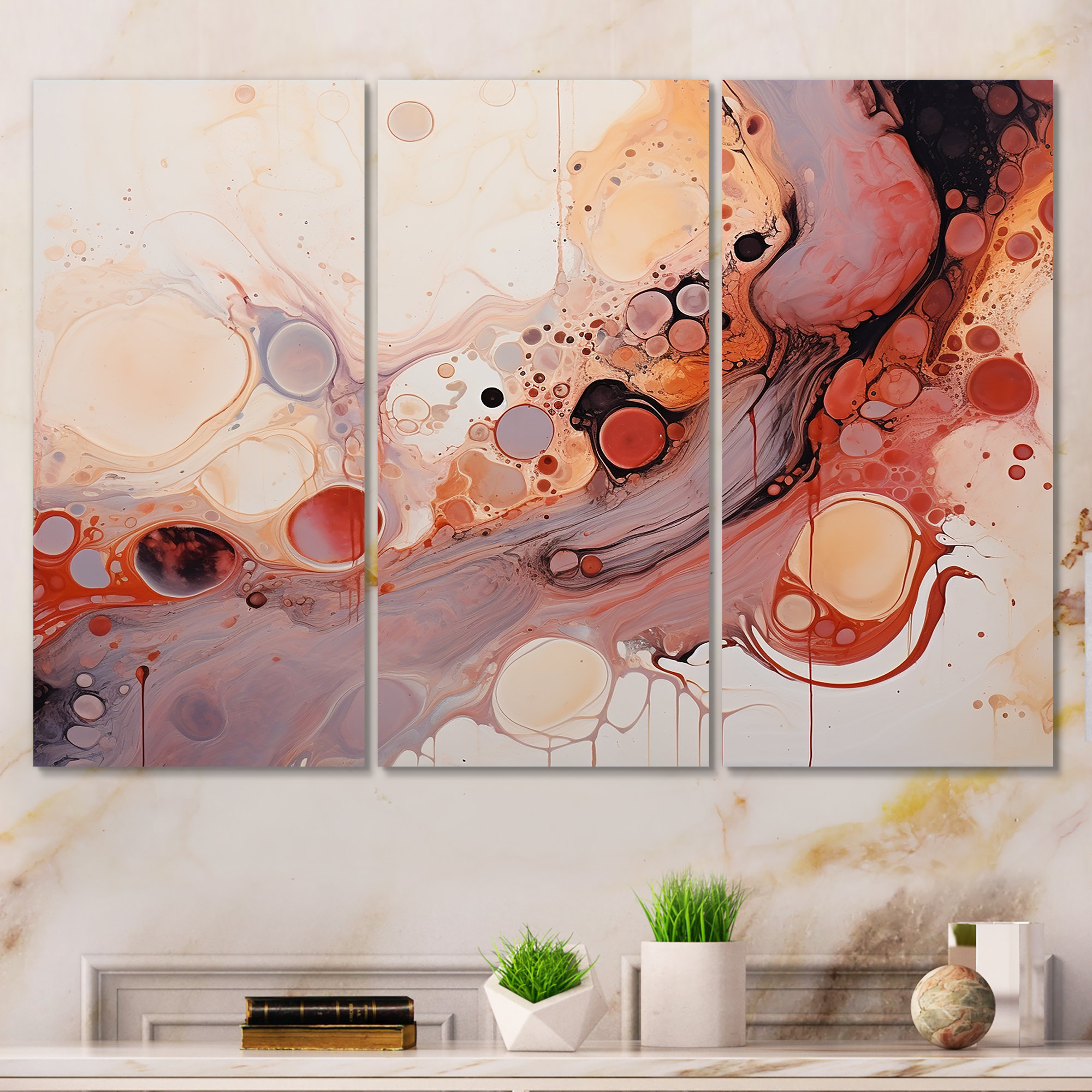 Ivy Bronx Pink Abstract Liquid Ink Galaxies I - Liquid Ink Abstract ...