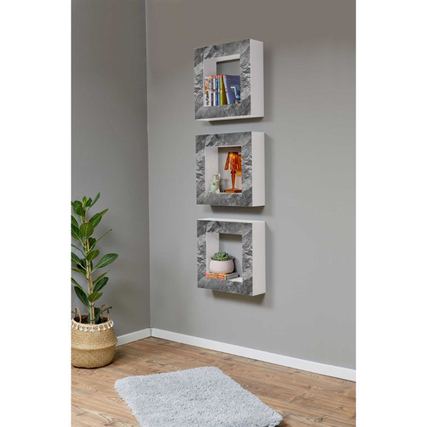 East Urban Home Kanah 3 Piece Square Metal Accent Shelf | Wayfair.co.uk