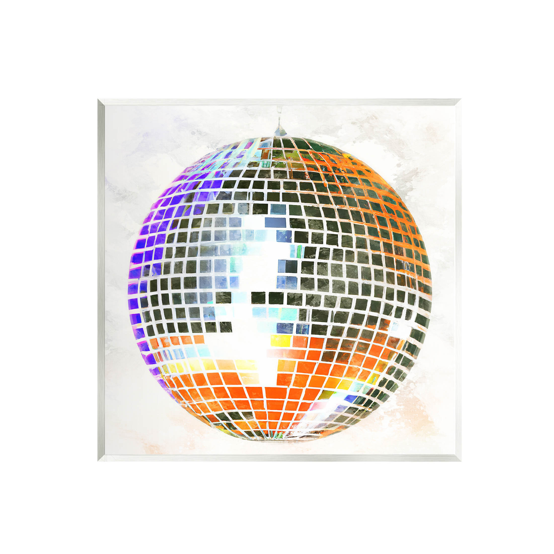 Stupell Industries Vivid Disco Ball Pattern Wall Plaque Art By Ziwei Li ...