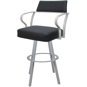 Canora Grey Labawld Swivel Metal Counter Stool 26" Seat On Warren Base ...