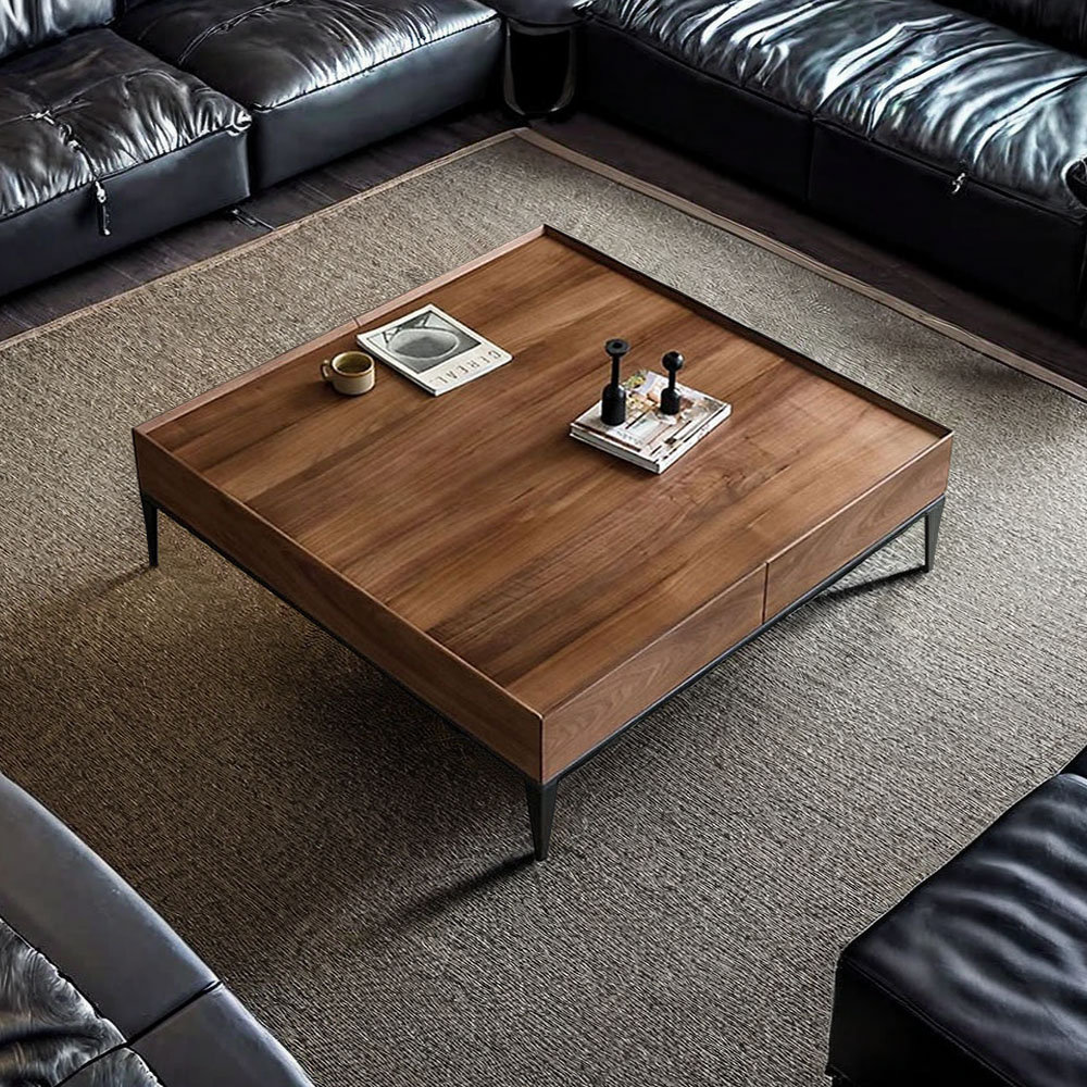 EXCEEB Solid wood simple square storage coffee table | Wayfair