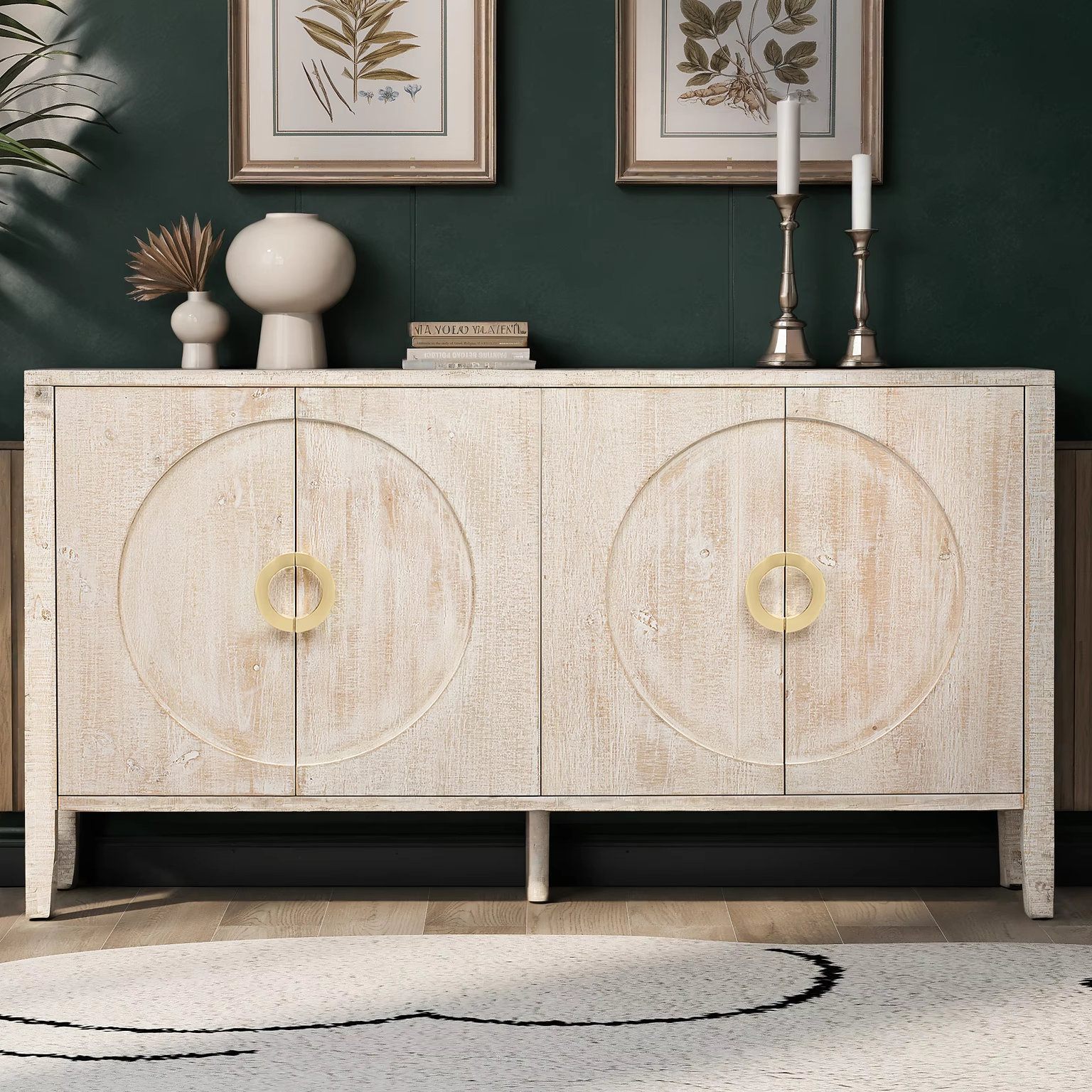 George Oliver Sophisticated Fir Veneer Cabinet With Textured Finish ...