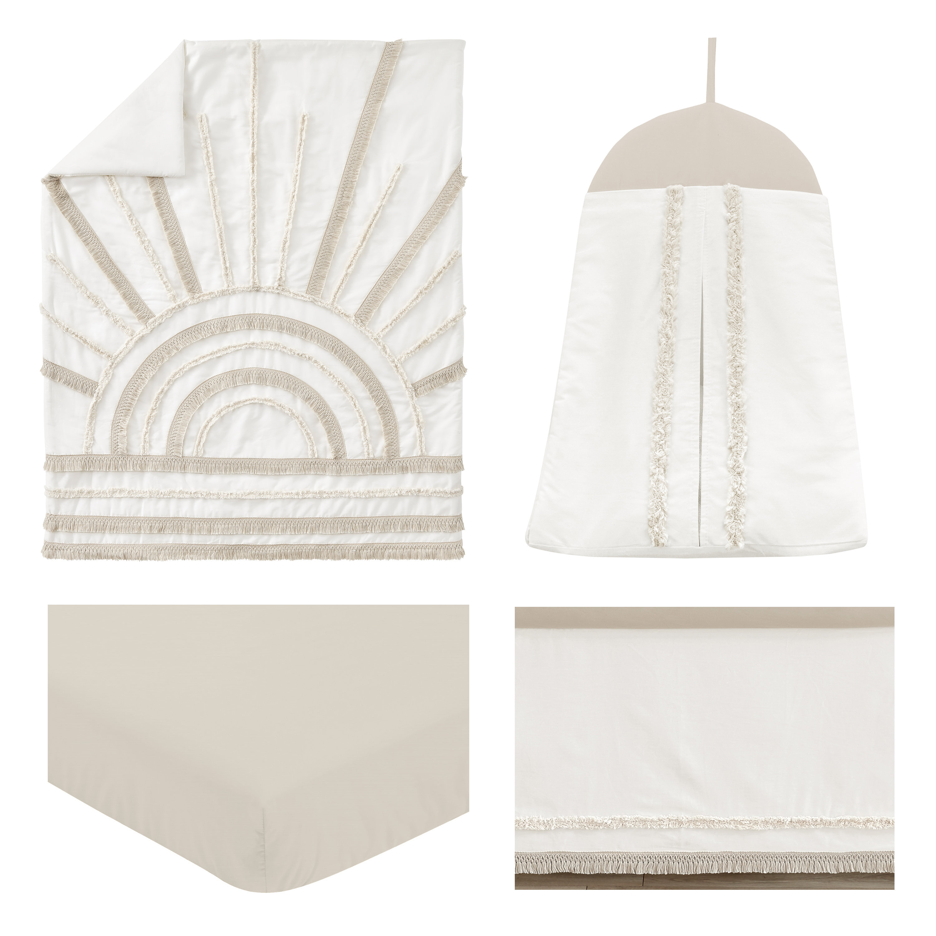 Sweet Jojo Designs Ivory Tufted Sun Collection 4 - Piece Crib Bedding ...