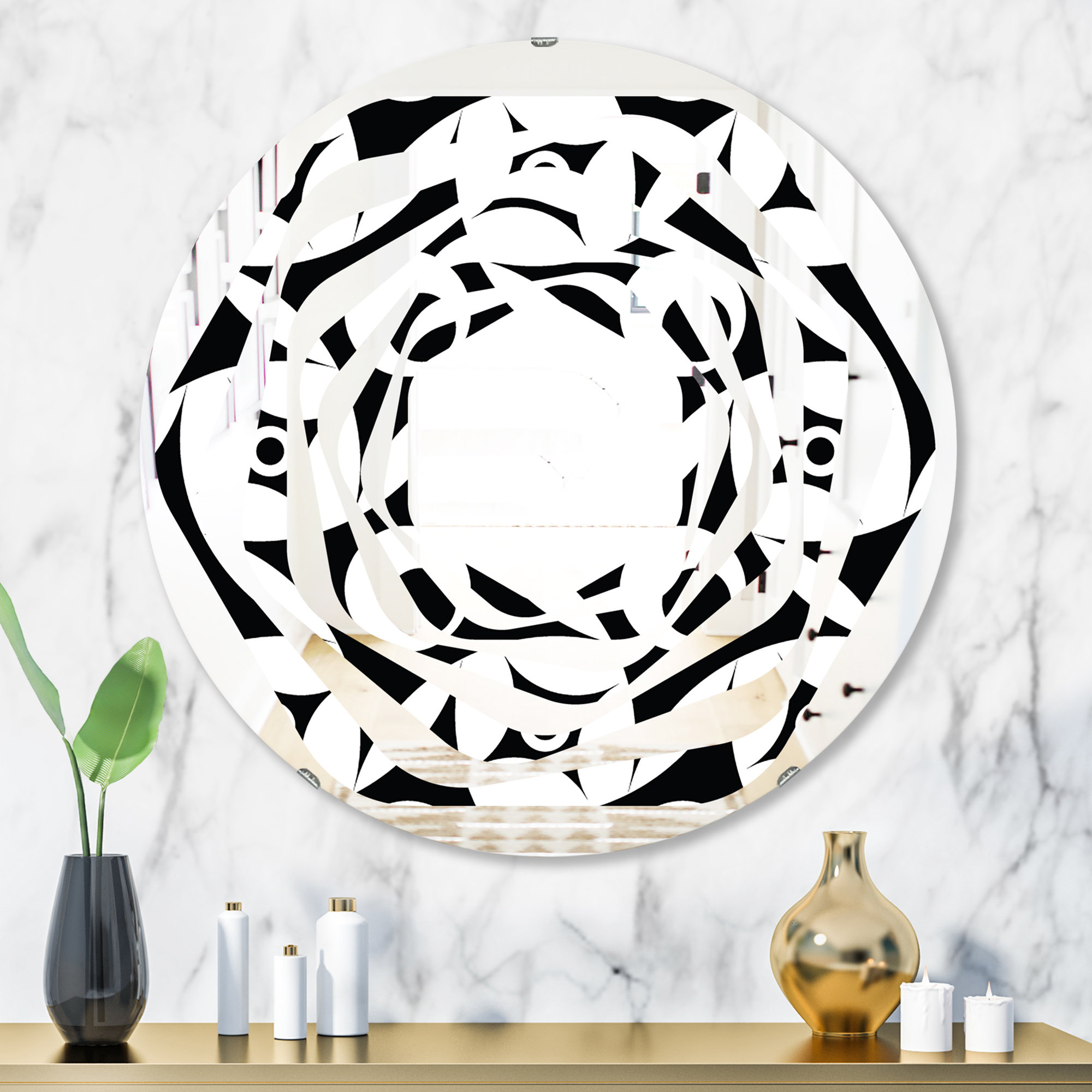 East Urban Home Whirl Geometric Pattern VII Modern Frameless Wall ...