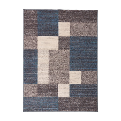 Blue Geometric Area Rugs You'll Love | Wayfair
