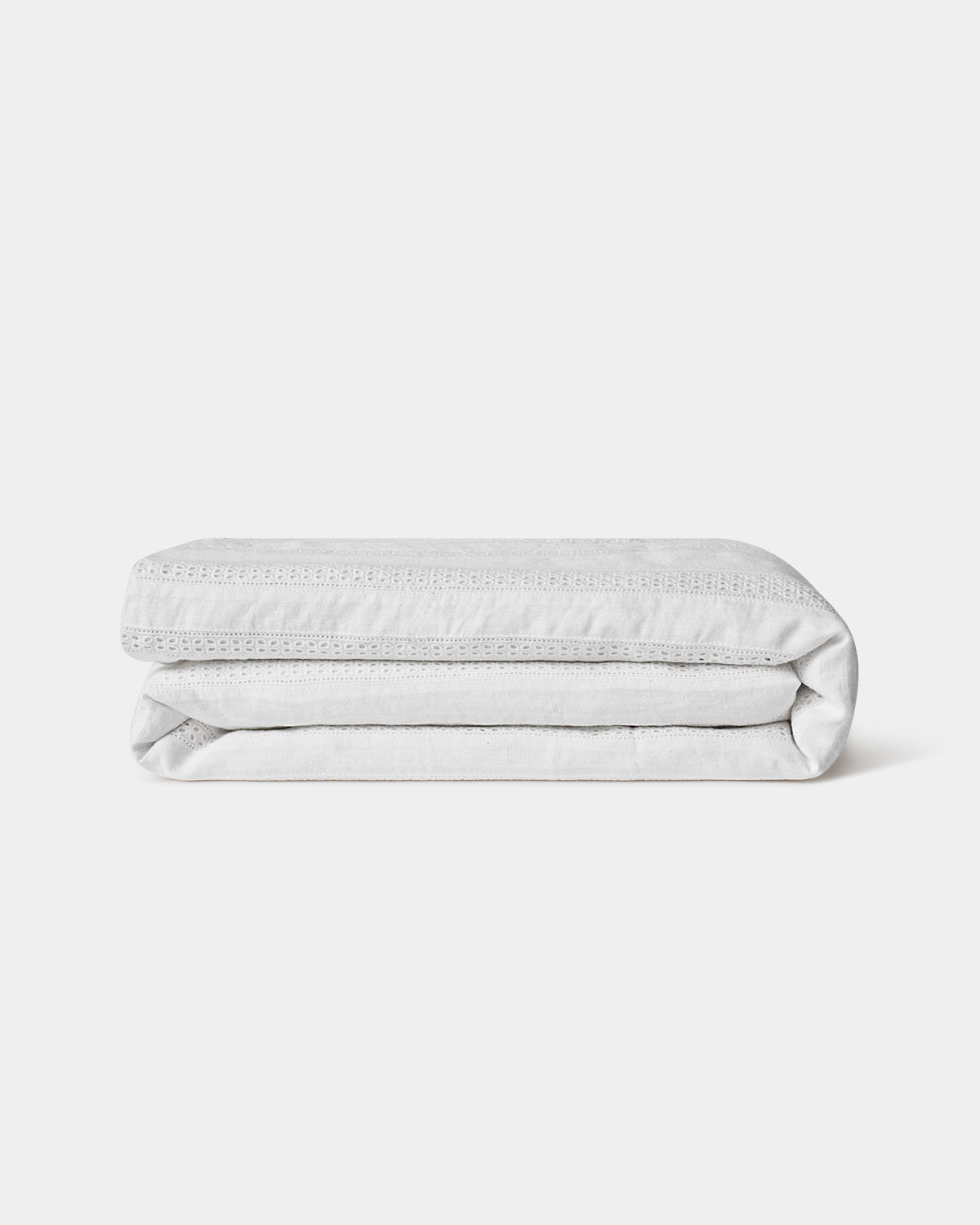 Taylor Linens Dorset White Linen Crochet Duvet Cover | Wayfair