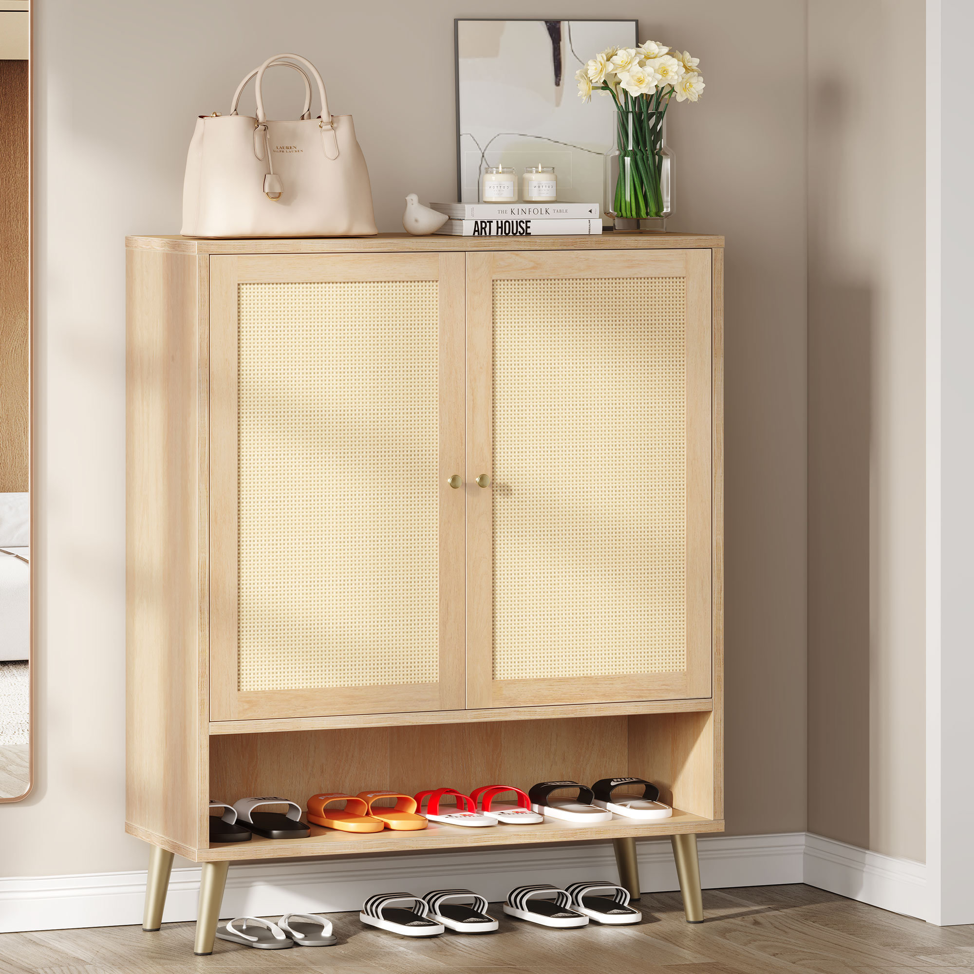 Bay Isle Home™ Wood 20 Pair Shoe Storage Cabinet & Reviews | Wayfair