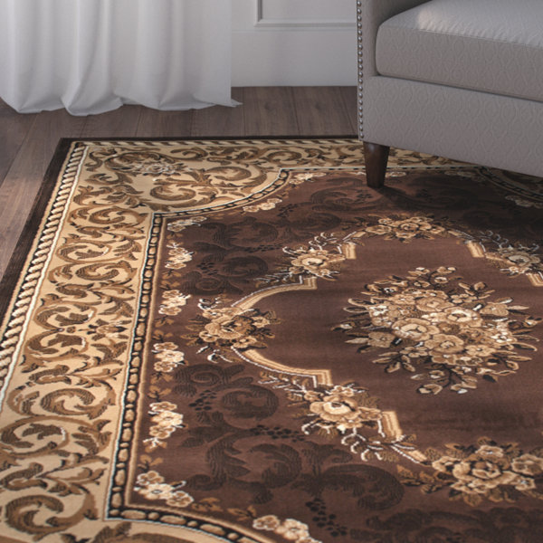 Charlton Home® Andrews Oriental ChocolateArea Rug & Reviews | Wayfair