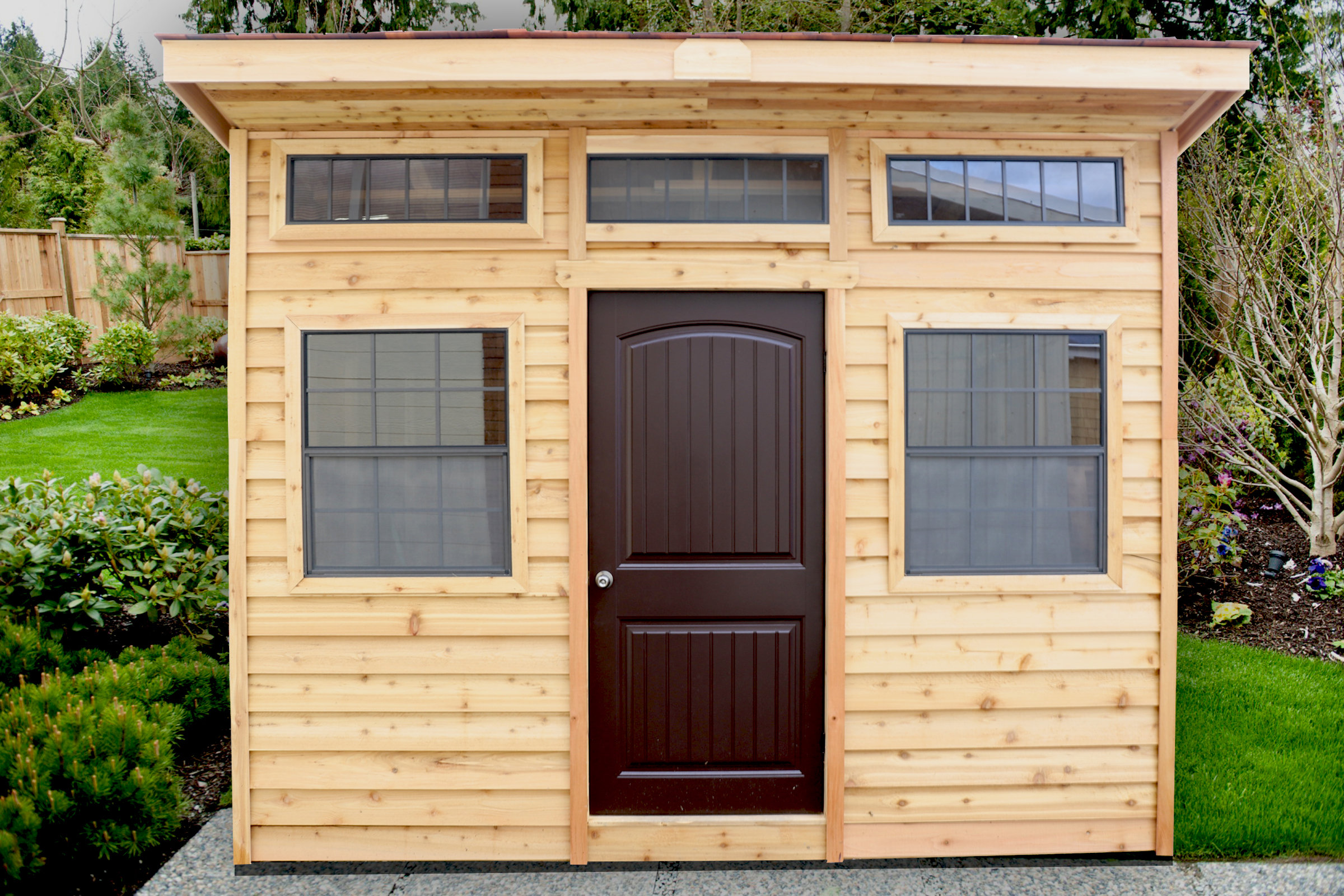 Outdoor Living Today 12 ft. W x 8 ft. D Cedar Wood Studio Garden Shed ...