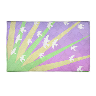 Bless international Machine Woven Chenille Pink/Green/Purple Rug | Wayfair