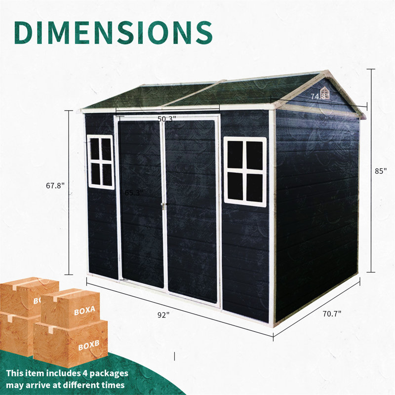 Modern Escapes Decor Outdoor Resin+Steel Frame Weather-Resist Storage ...