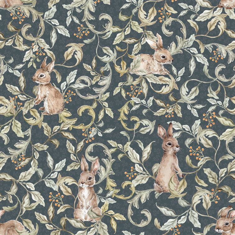 EUDekornik Rabbits Grove 2.8m x 100cm Matte Wallpaper Roll | Wayfair.co.uk
