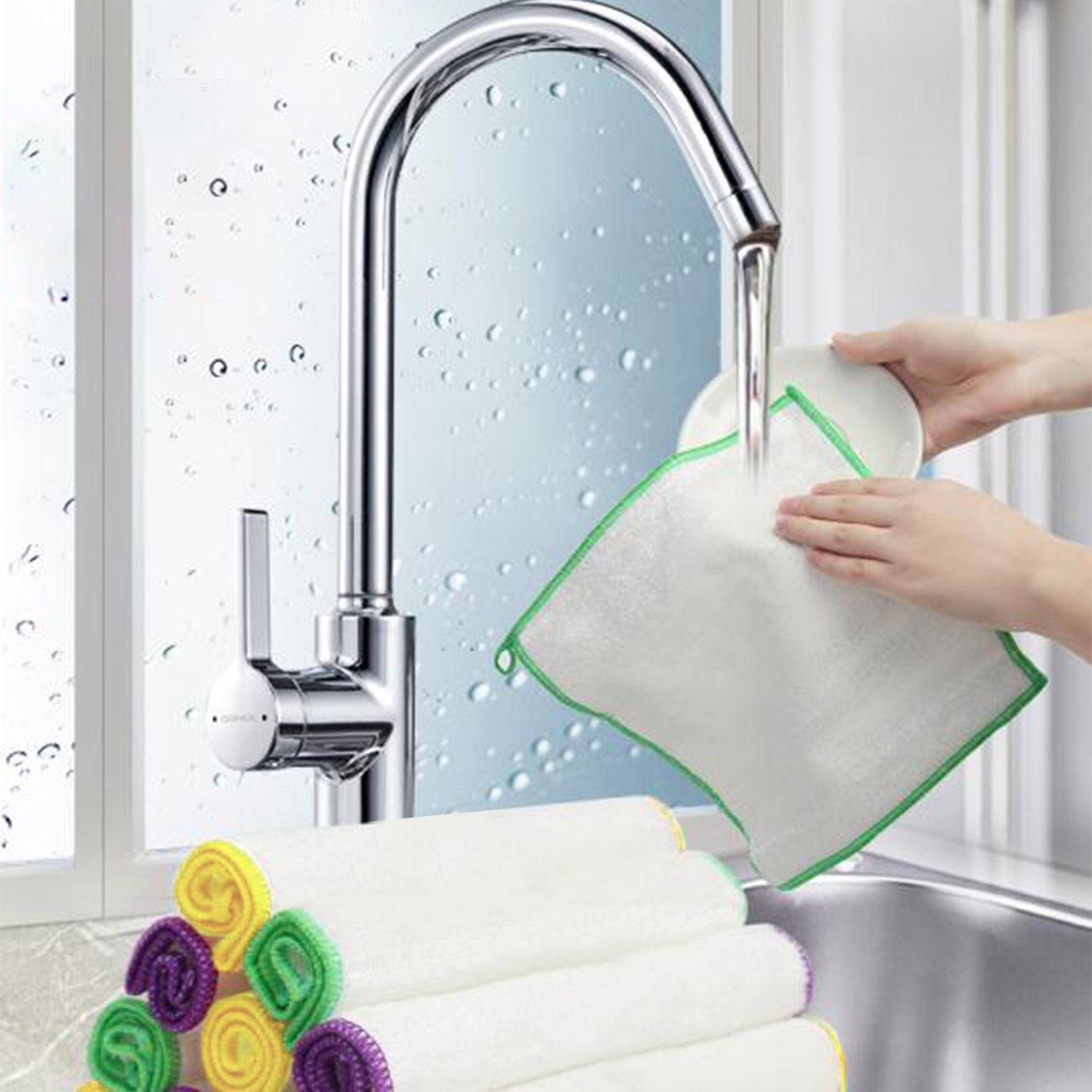 Prep & Savour Kitchen Cleaning Washcloth Sets,Dish Cloths,Absorbent ...