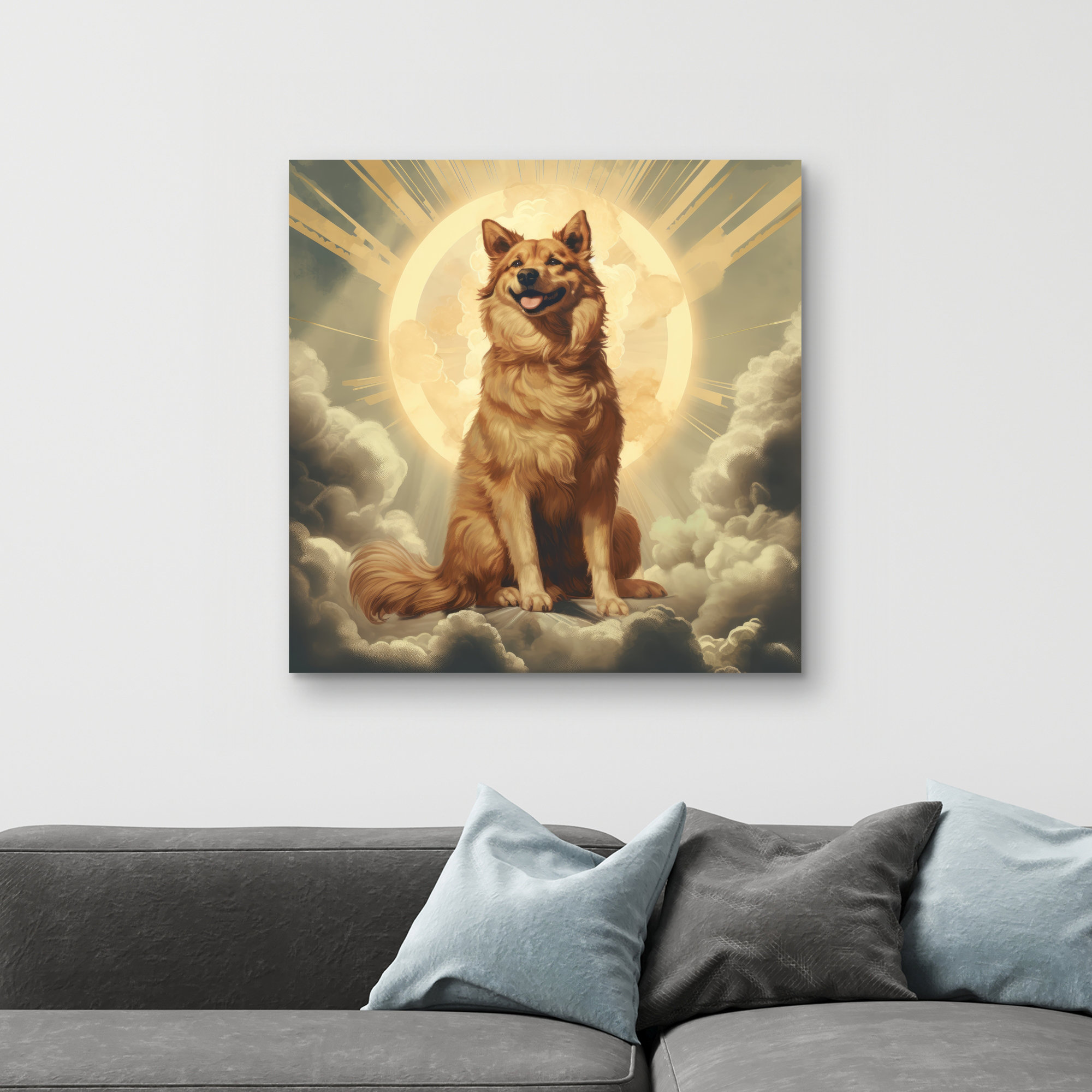 Lark Manor™ Man's best angel - 32"x32" art on canvas | Wayfair