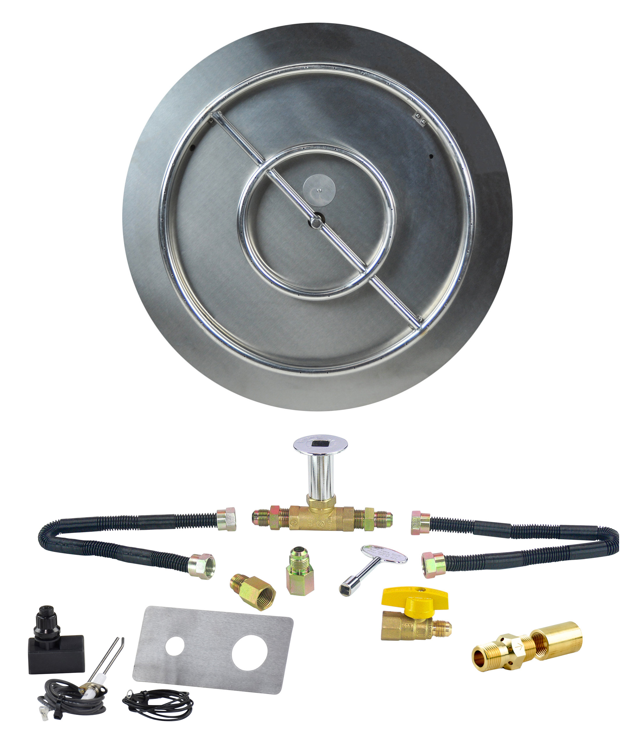 Tretco Stainless Steel Fire Pit Burner Pan & Ring Deluxe Kit for Liquid ...