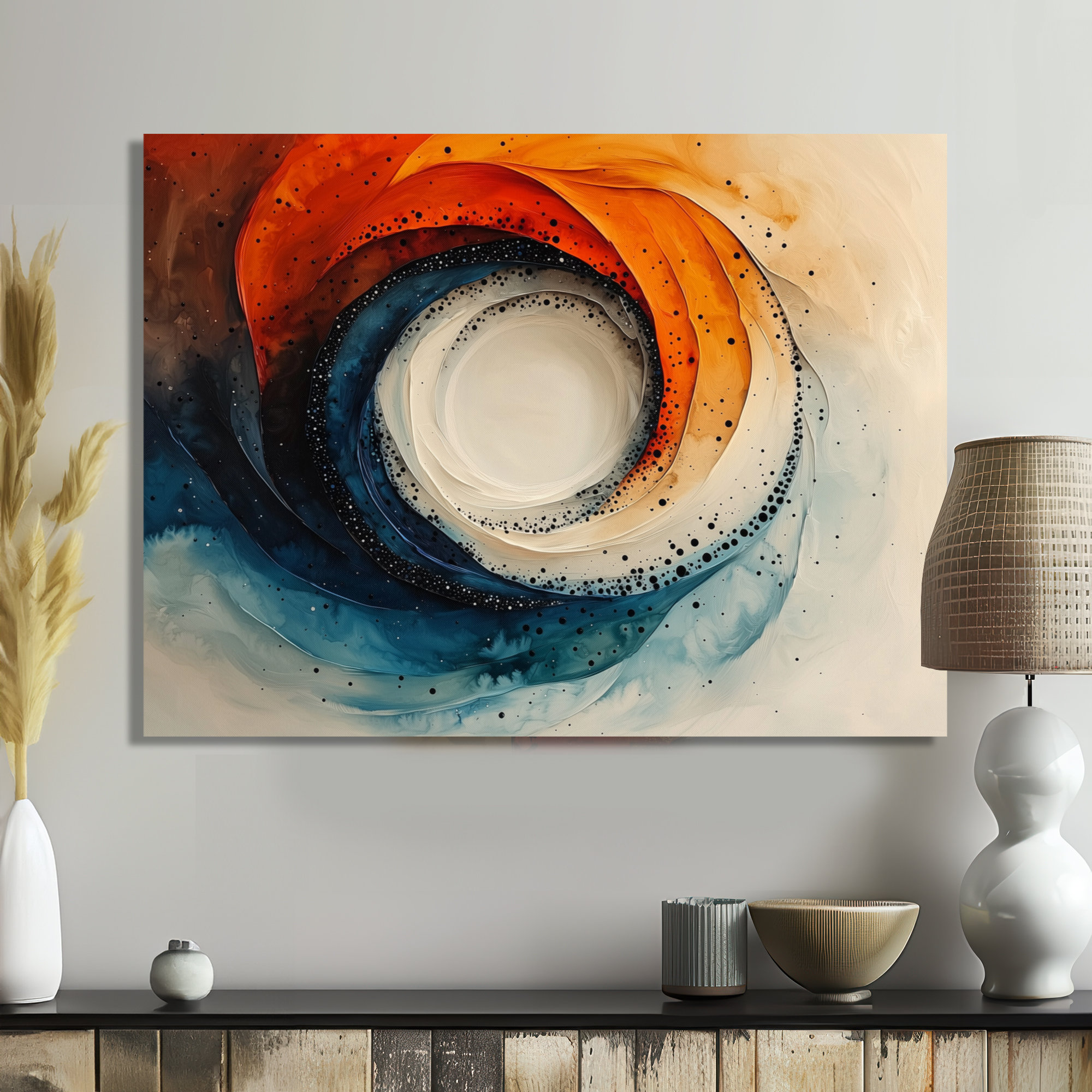 Wrought Studio Silent Burst Spiral Of Ink II - Abstract Large Wall Art ...