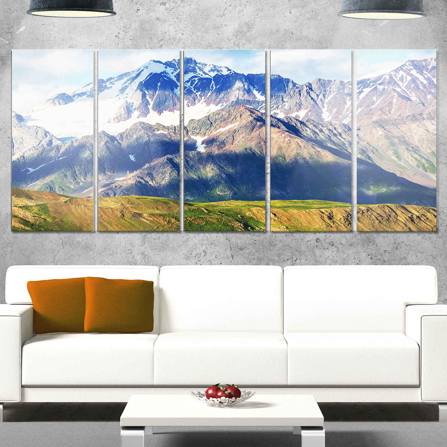 Design Art 'Beautiful Caucasus Mountains' 5 Piece Photographic Print on ...