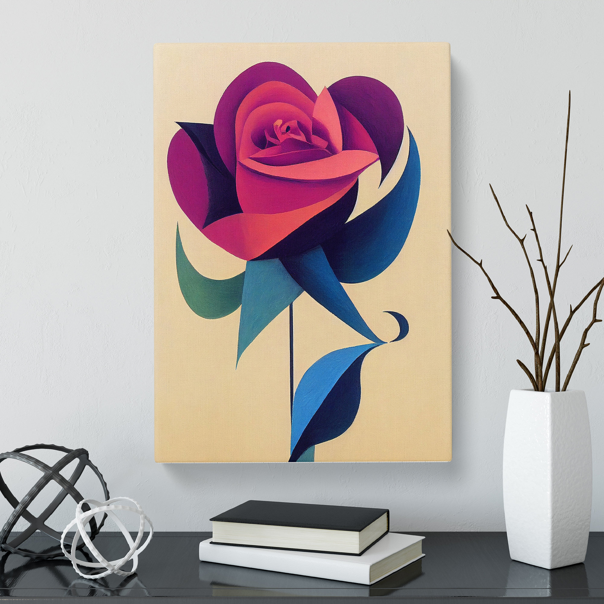 Marlow Home Co. Varis Rose Flower Abstract Vol.1 - Wrapped Canvas ...
