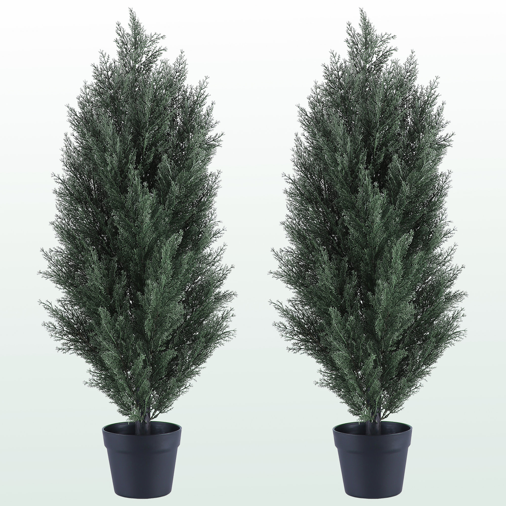 Latitude Run® 35" Artificial Cypress Tree Of 2, Faux Plants For Indoor ...