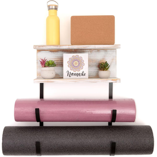 Gracie Oaks Decorative Yoga Mat Storage Rack For Home Gym Storage ...
