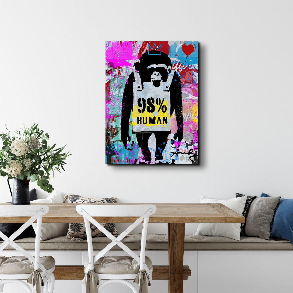 ATX Art Group LLC 98 Percent Human Pop Art On Canvas, PAF-GWC-110_98 ...