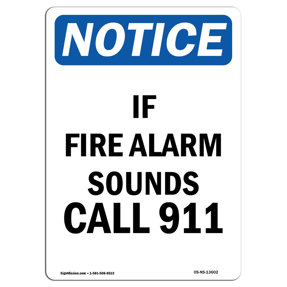 SignMission If Fire Alarm Sounds Call 911 Sign | Wayfair