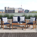 Panama Jack Westerman 4 - Person Outdoor Seating Group with Cushions ...