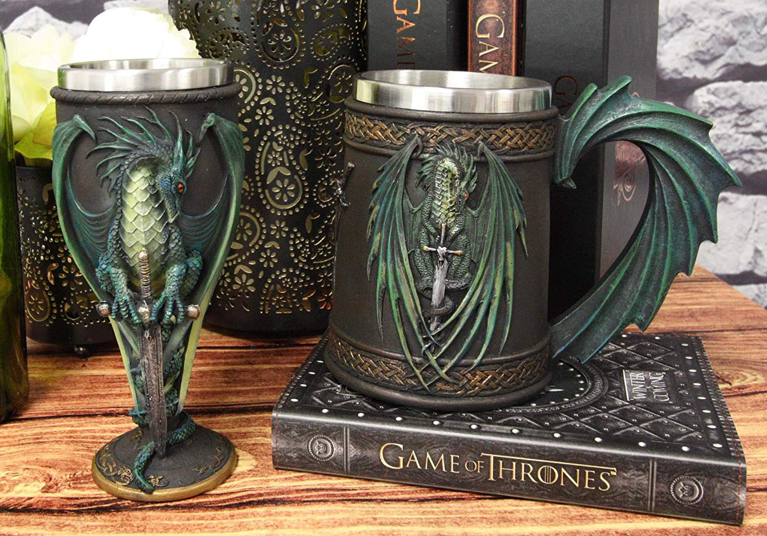 World Menagerie Ponston 2 Piece Stainless Steel Assorted Glassware Set ...