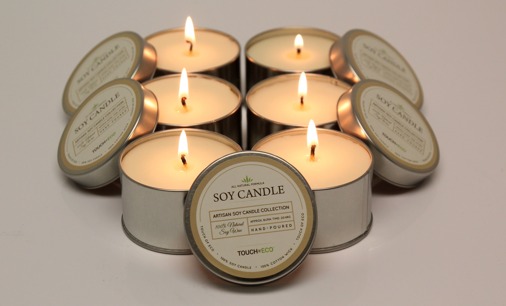 Touch of ECO Artisan Essential Oil Awake Scented Tealight Candle ...