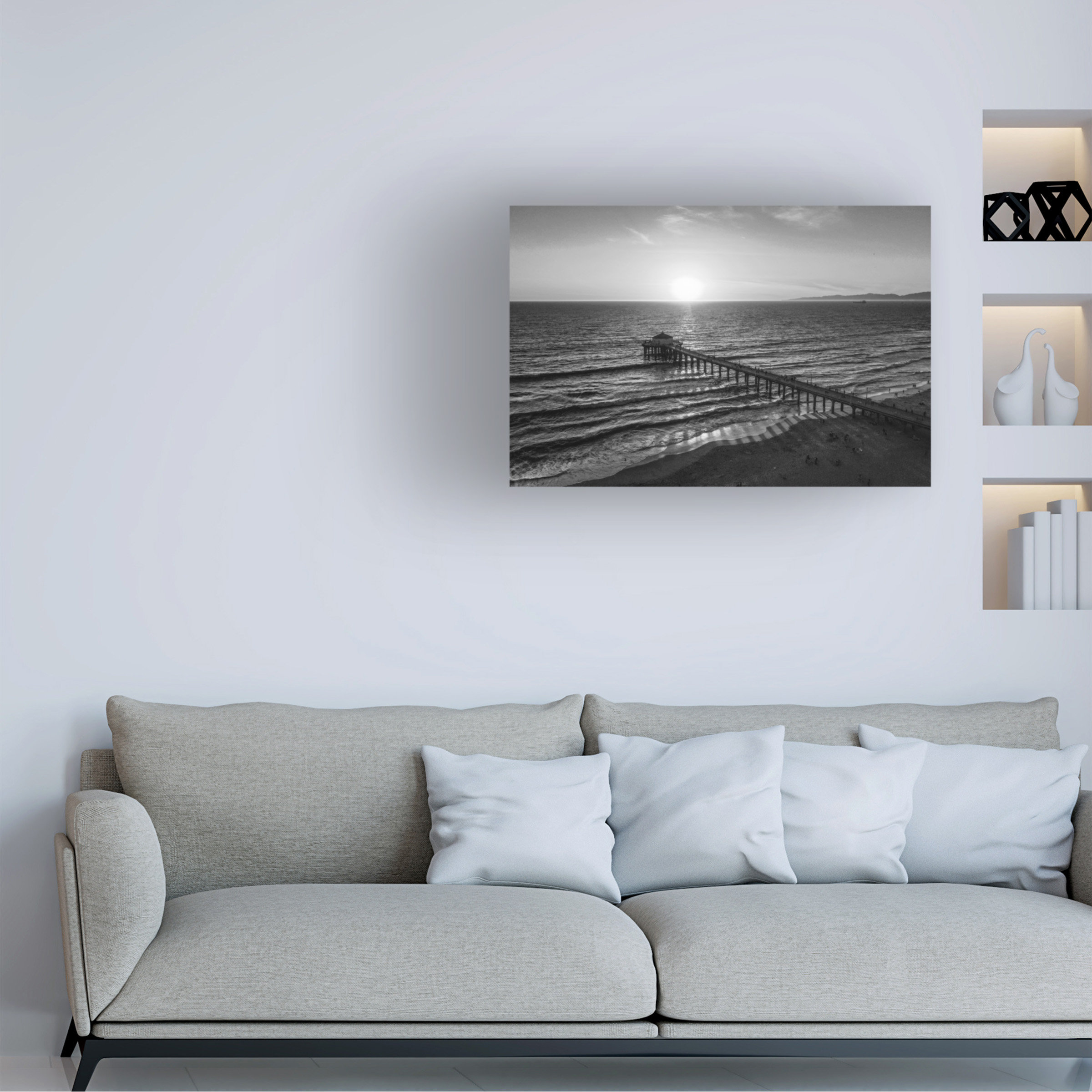 Highland Dunes Wrapped Canvas Wall Art - Jeff Poe Photography 'Pier of ...