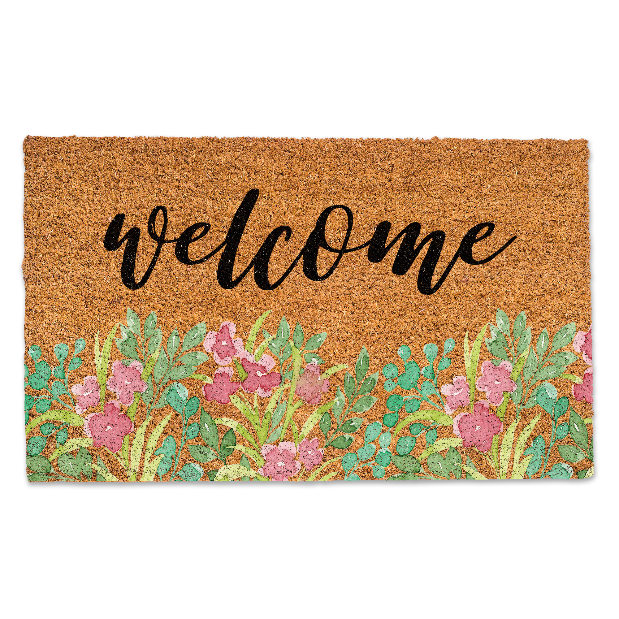 Trinx Welcome Watercolor Floral Door Mat - Wayfair Canada