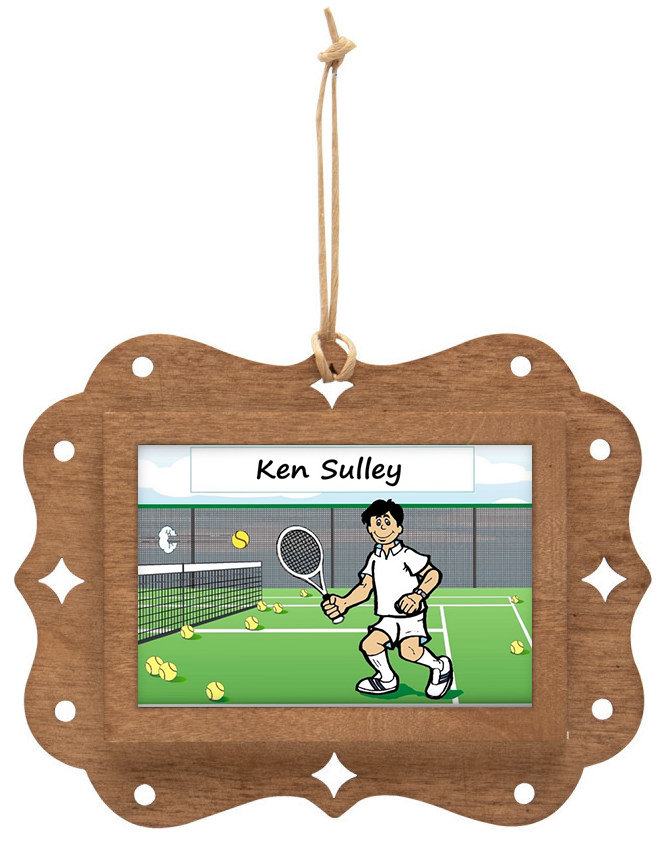 Printed Perfection Personalized Tennis Player - Male Laser Cut, Wooden ...
