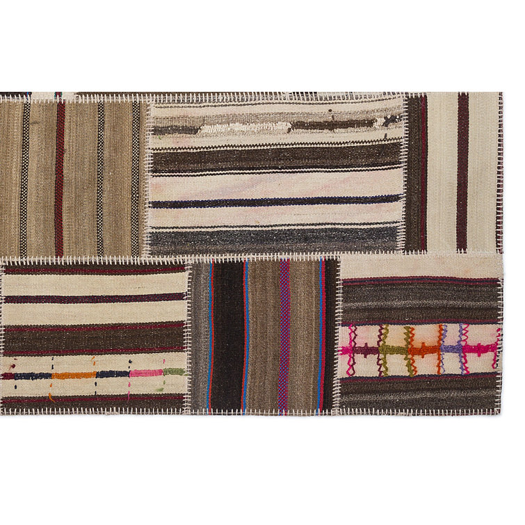Bungalow Rose Wool Striped Rug | Wayfair