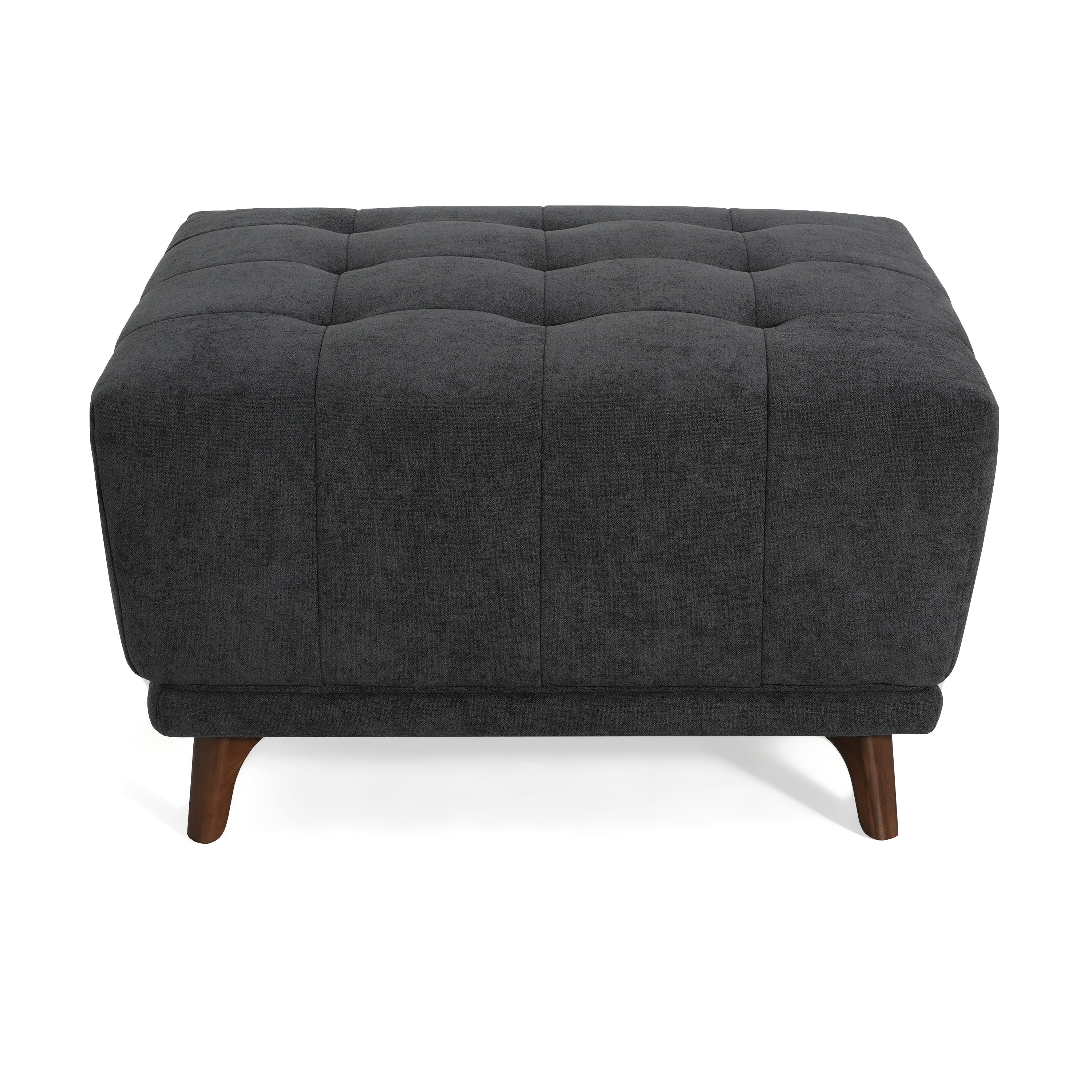 George Oliver Cutts Tufted Ottoman With Rubberwood Legs | Wayfair