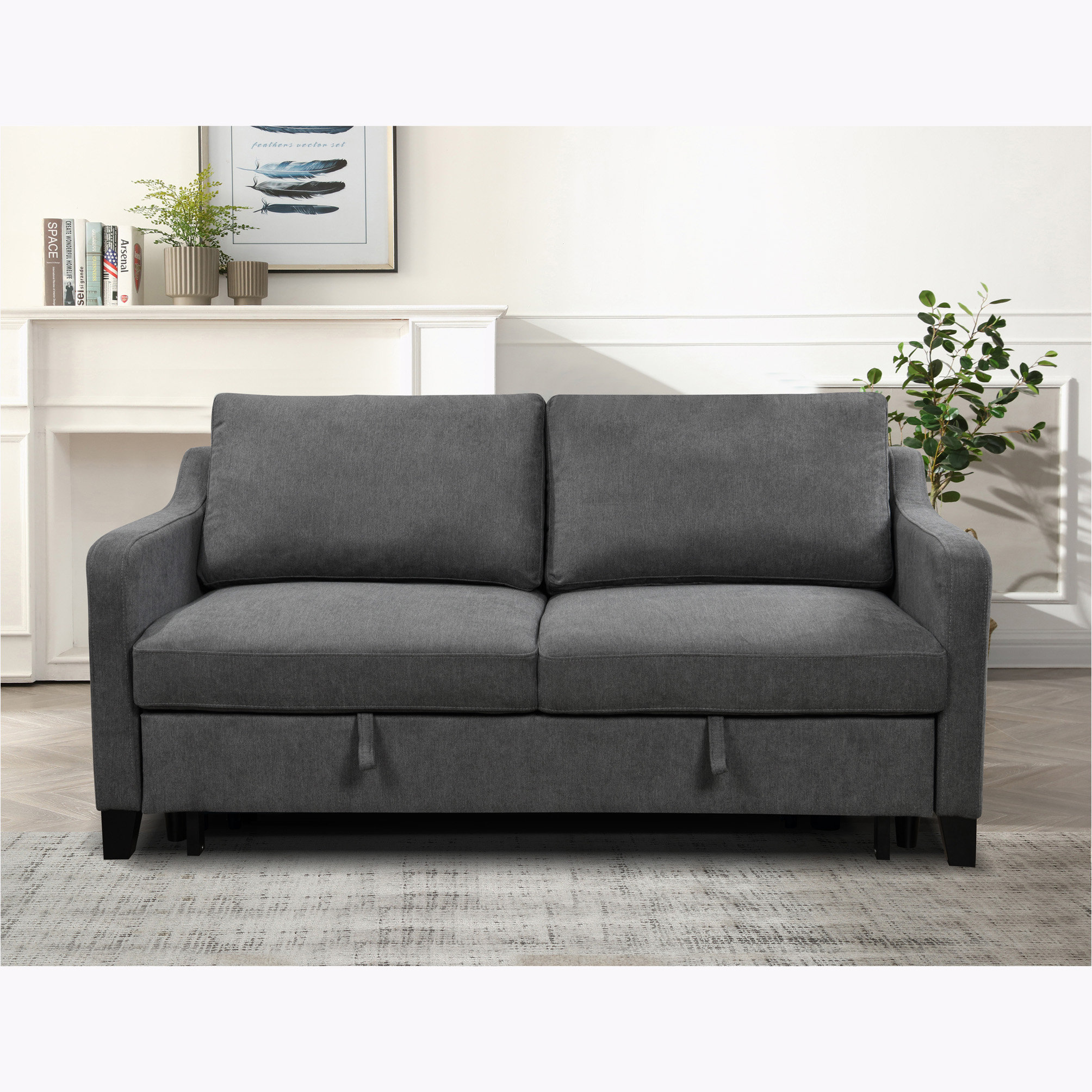 Latitude Run® Zaryab Square Arms Firm Sleeper Sofa 3 in 1 Convertible ...