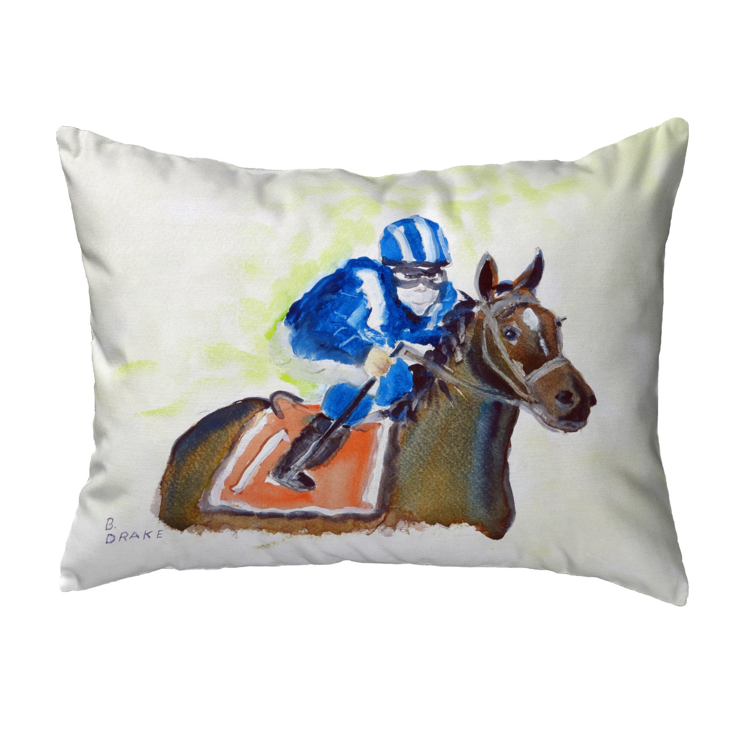 Betsy Drake Interiors Horse and Jockey Outdoor Rectangular Pillow Cover ...