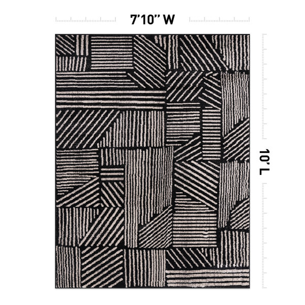 Trent Austin Design® Rambo Geometric Black/Ivory Area Rug & Reviews ...
