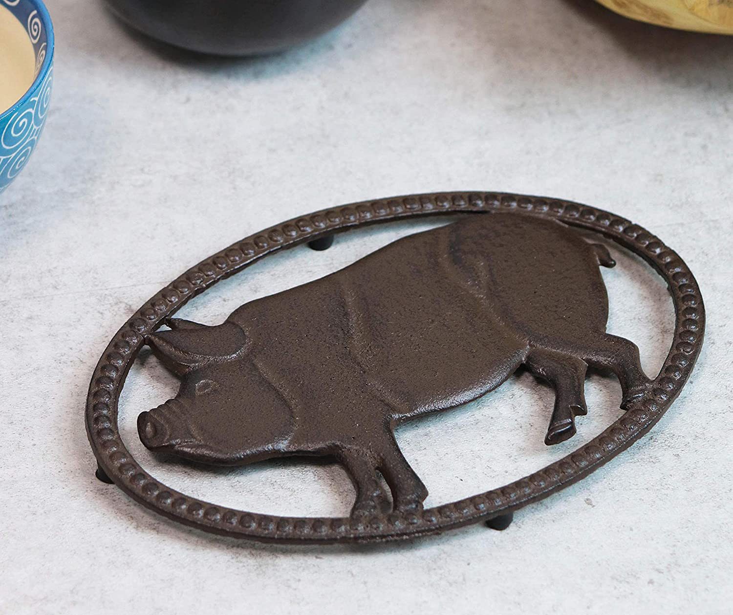 Gracie Oaks 10"Wide Rustic Swine Porky Bacon Pig Cutout With Oval ...