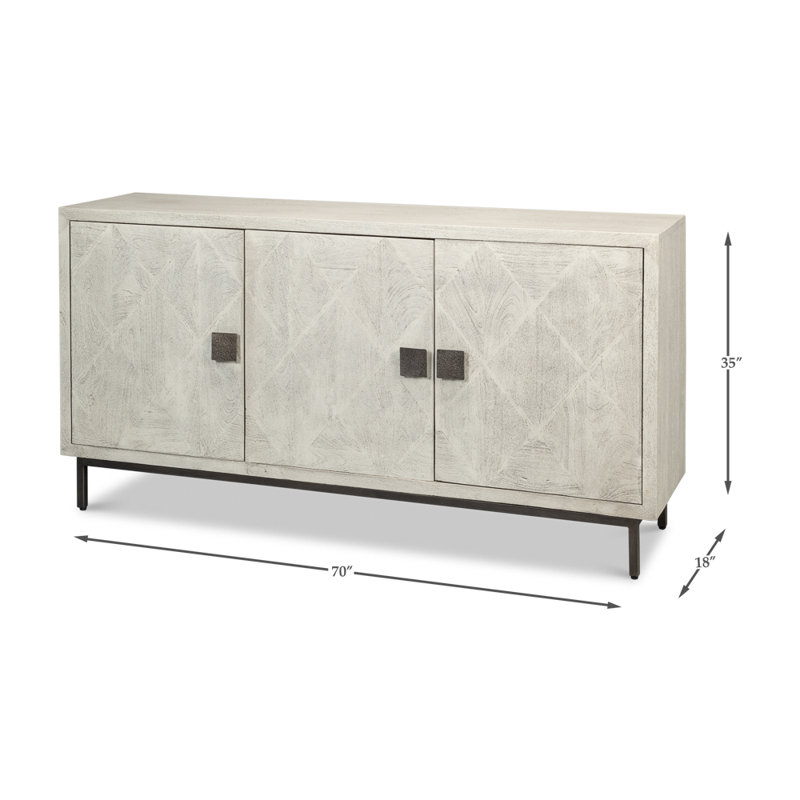 Sarreid Ltd Bricka 70" Wide Mango Solid Wood Sideboard | Wayfair