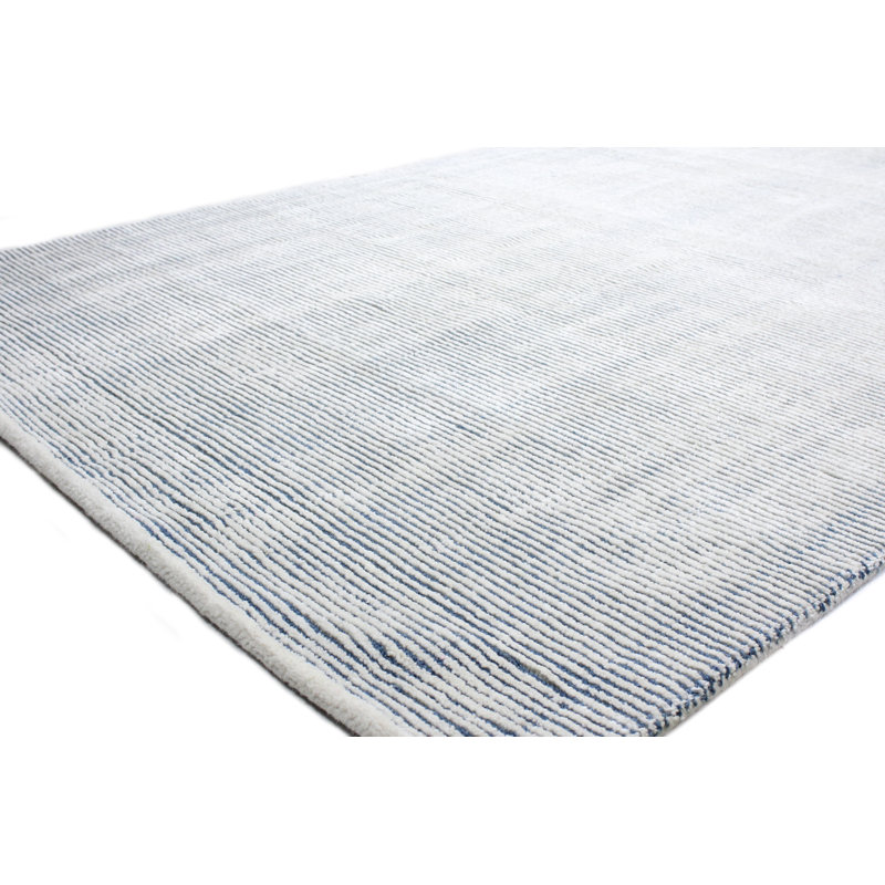 Plainsfield Handmade Wool Ivory/Navy Rug & Reviews | Birch Lane