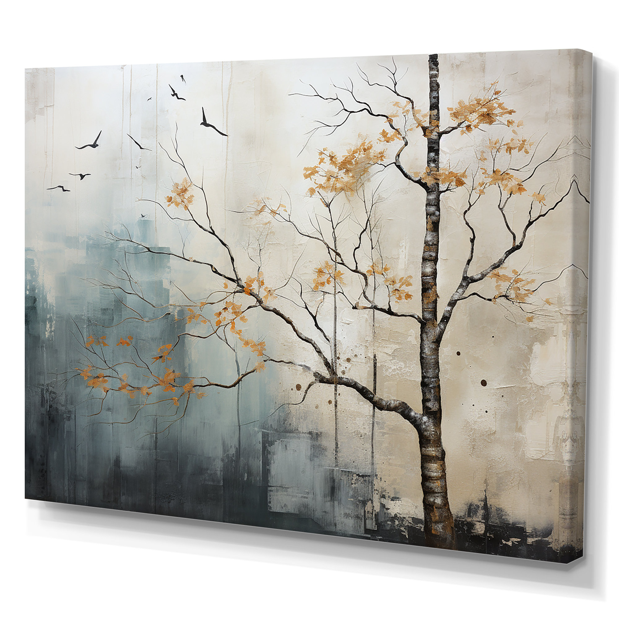 Winston Porter Grey Minimalism Calm River Forest - Abstract Landscape ...