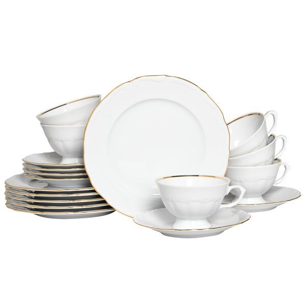 Creatable Maria Theresia 18 Piece Porcelain Dinnerware Set - Service ...