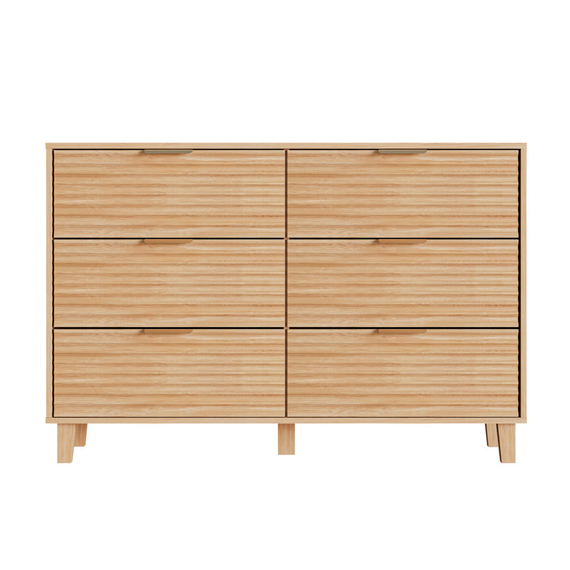 Gracie Oaks 6 Drawer 47.2" W Wood Modern Double Dresser & Reviews | Wayfair