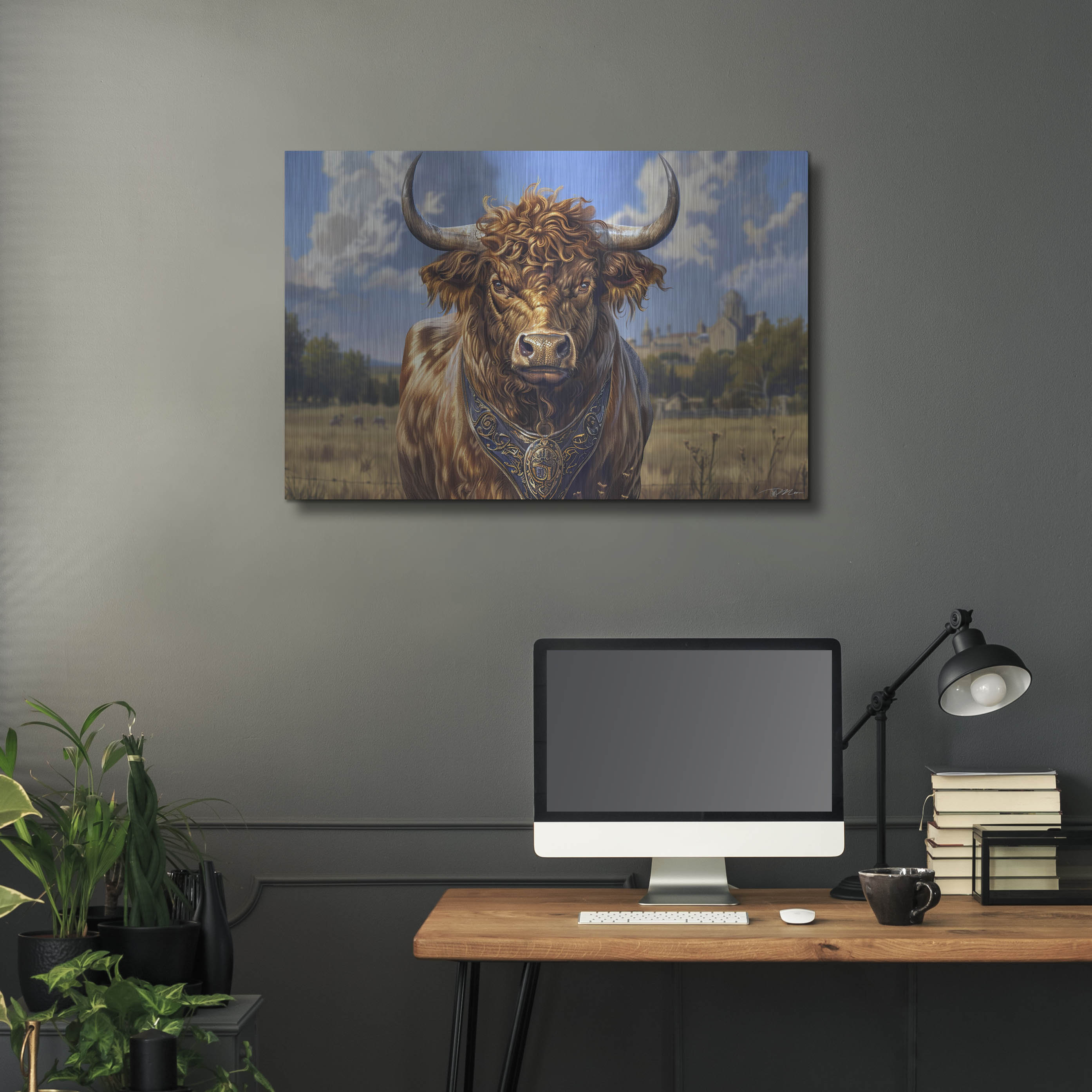 Union Rustic 'Bull In The Country' by Momart Metal Wall Art | Wayfair