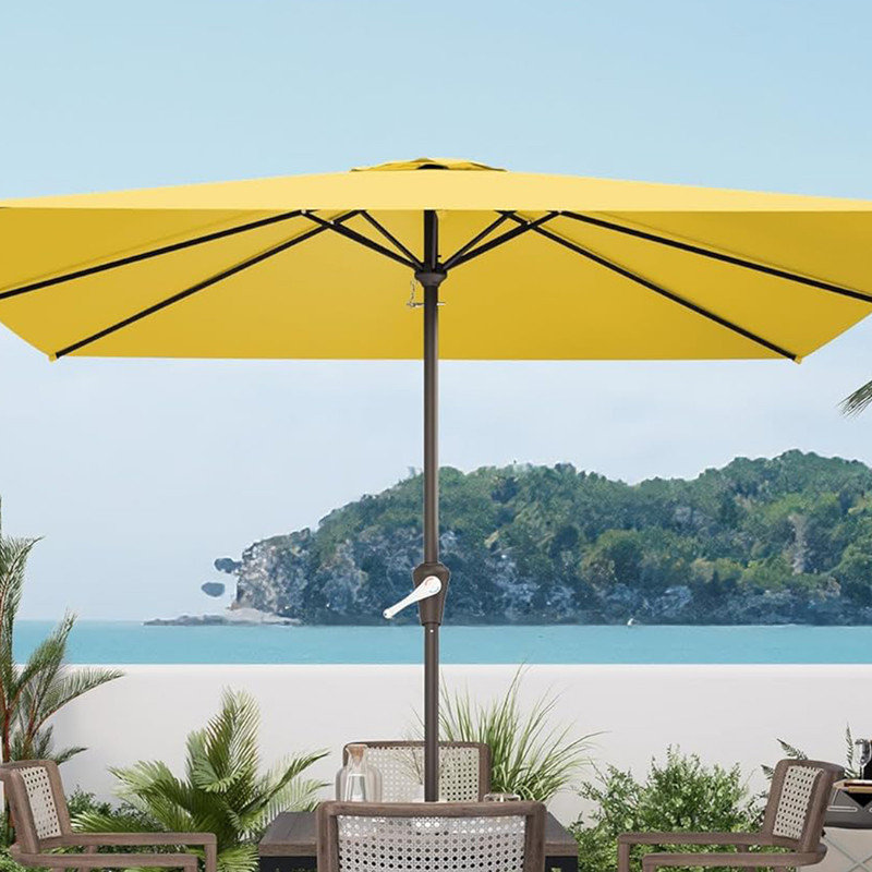 Arlmont & Co. 8' x 10' Rectangular Patio Umbrellas for Outdoor, Outdoor Table Umbrella, Large ...