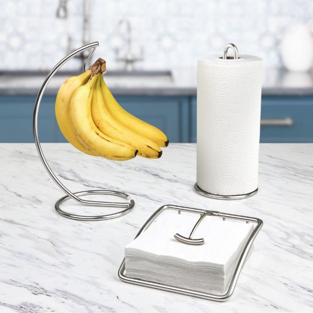 Prep & Savour 3 Piece Free Standing Paper Towel Holder/Flat Napkin ...