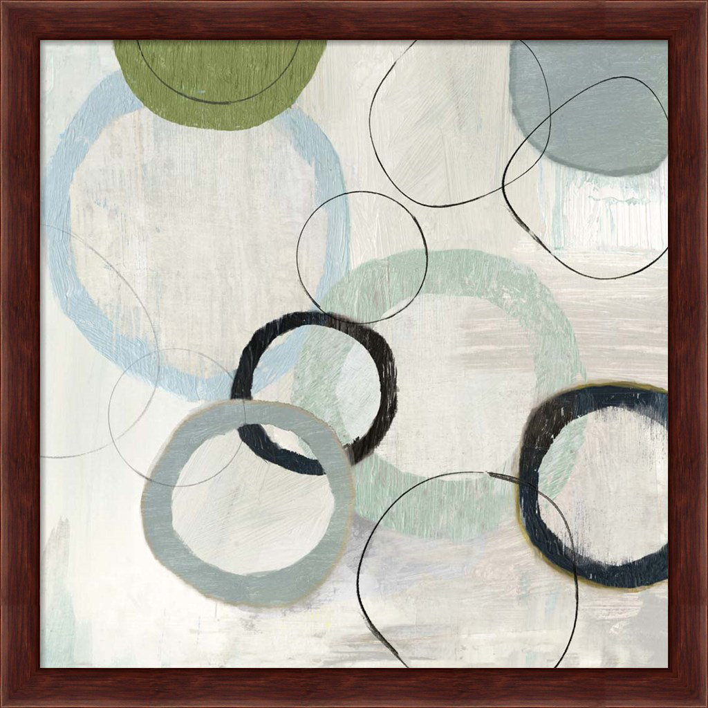 Orren Ellis Blue Circles II By Tom Reeves, Framed Wall Art | Wayfair
