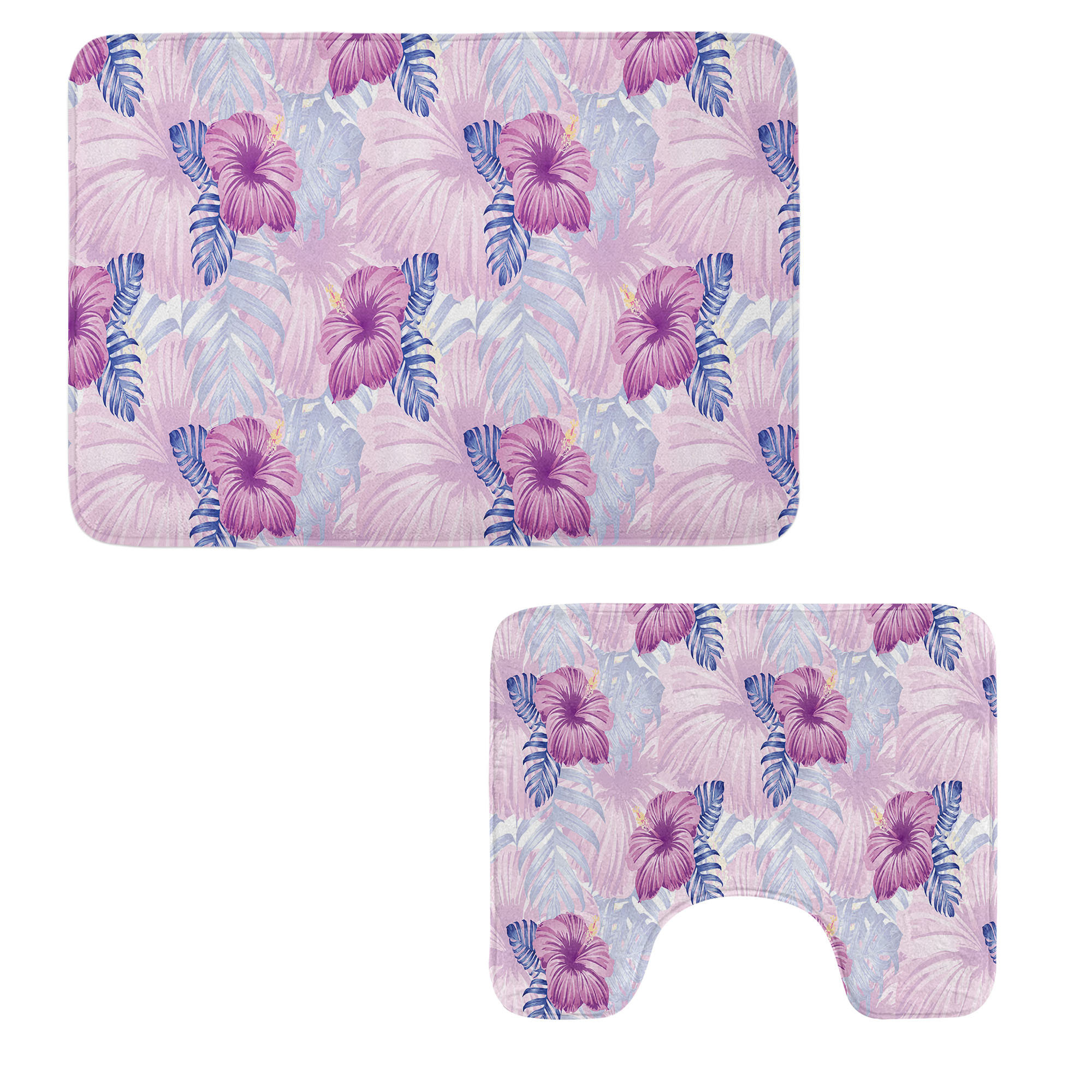 Dakota Fields Botanical Bathroom Rug Set 2 Pieces Rectangle & Contour ...