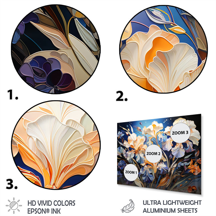 Red Barrel Studio® Yellow Blue Irises Iris Dance On Metal 5 Pieces ...